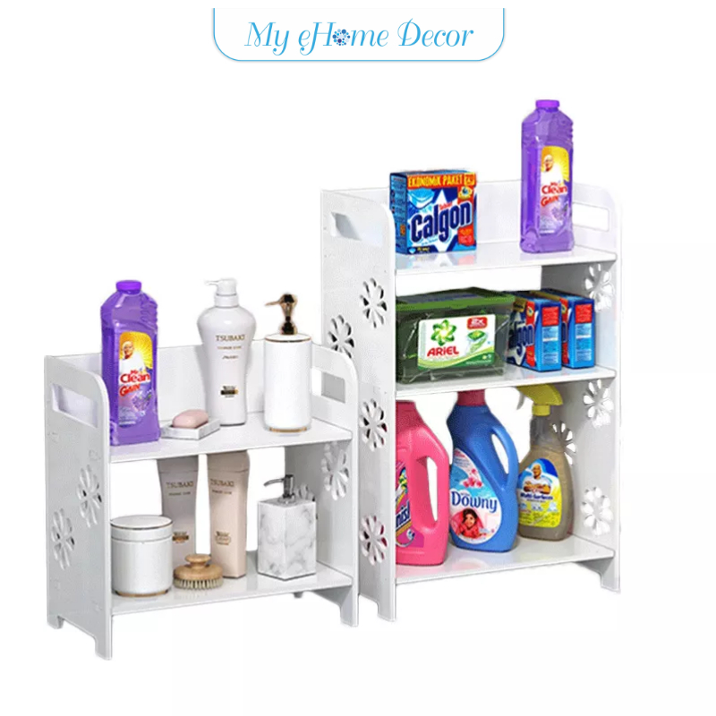 Laundry detergent bathroom shampoo rack floor balcony storage easy ...