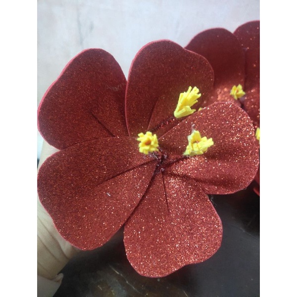 Bunga Raya Hiasan Glitter Foam Merdeka | Shopee Malaysia