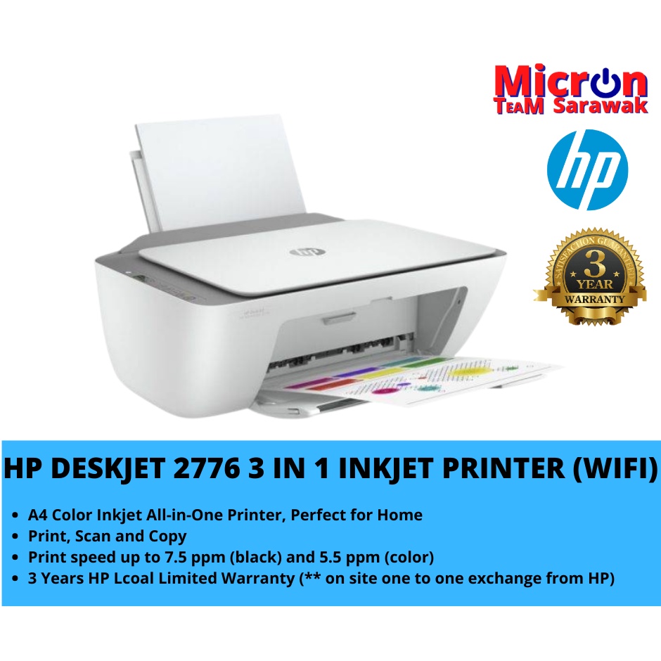 HP DeskJet Ink Advantage 2776 All-in-One Printer | Shopee Malaysia