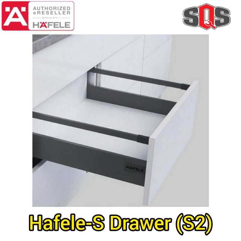 Hafele-S Drawer System L500mm H800mm with 1 Pair Square Railing (S2 ...