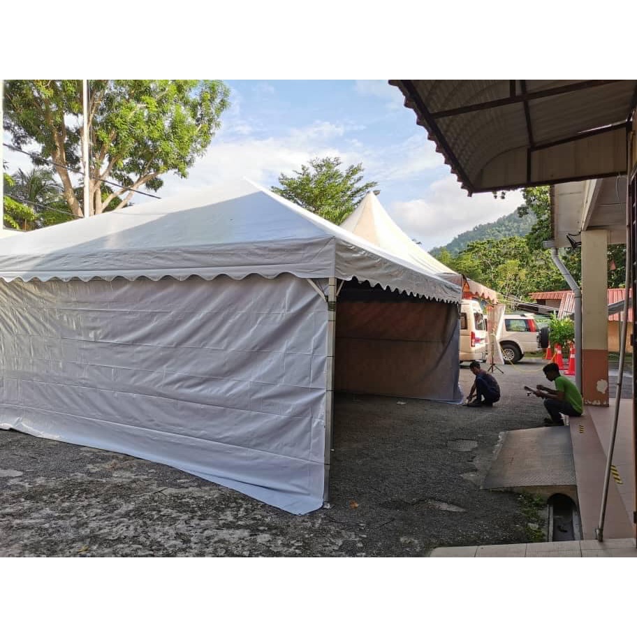 SIDEWALL 20FT X 8FT PLAIN BERVELCRO PVC PENUTUP DINDING KHEMAH | Shopee ...