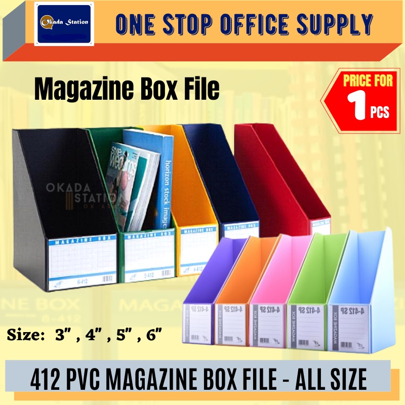 OKADA PVC Magazine Box File / Fail Lipat / A4 File / Magazine Holder ...
