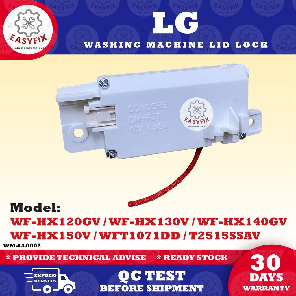 WF-HX120GV / WF-HX130V / WF-HX140GV / WF-HX150V / WFT1071DD T2515SSAV LG LID LOCK WASHING ...