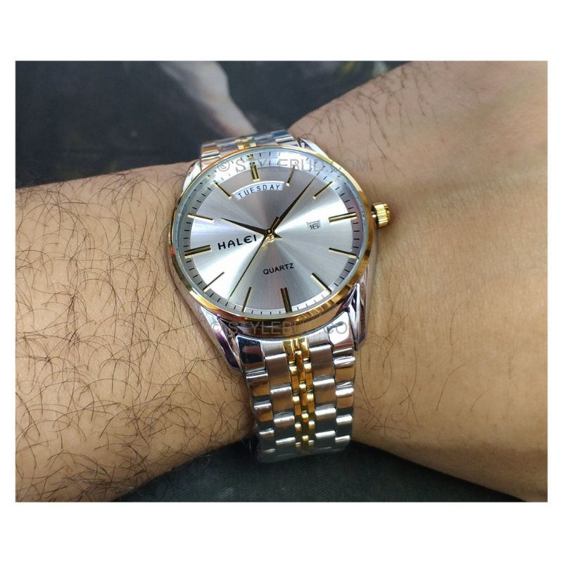ORIGINAL HALEI 582M MEN'S WATCH WATERPROOF DATE AND DAY QUARTIZE ANALOG ...
