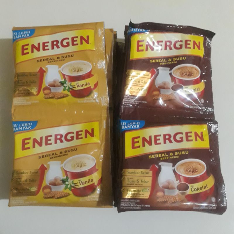 Vanilla And Chocolate Flavor Energen 1 Renceng (10 Sachets) | Shopee ...