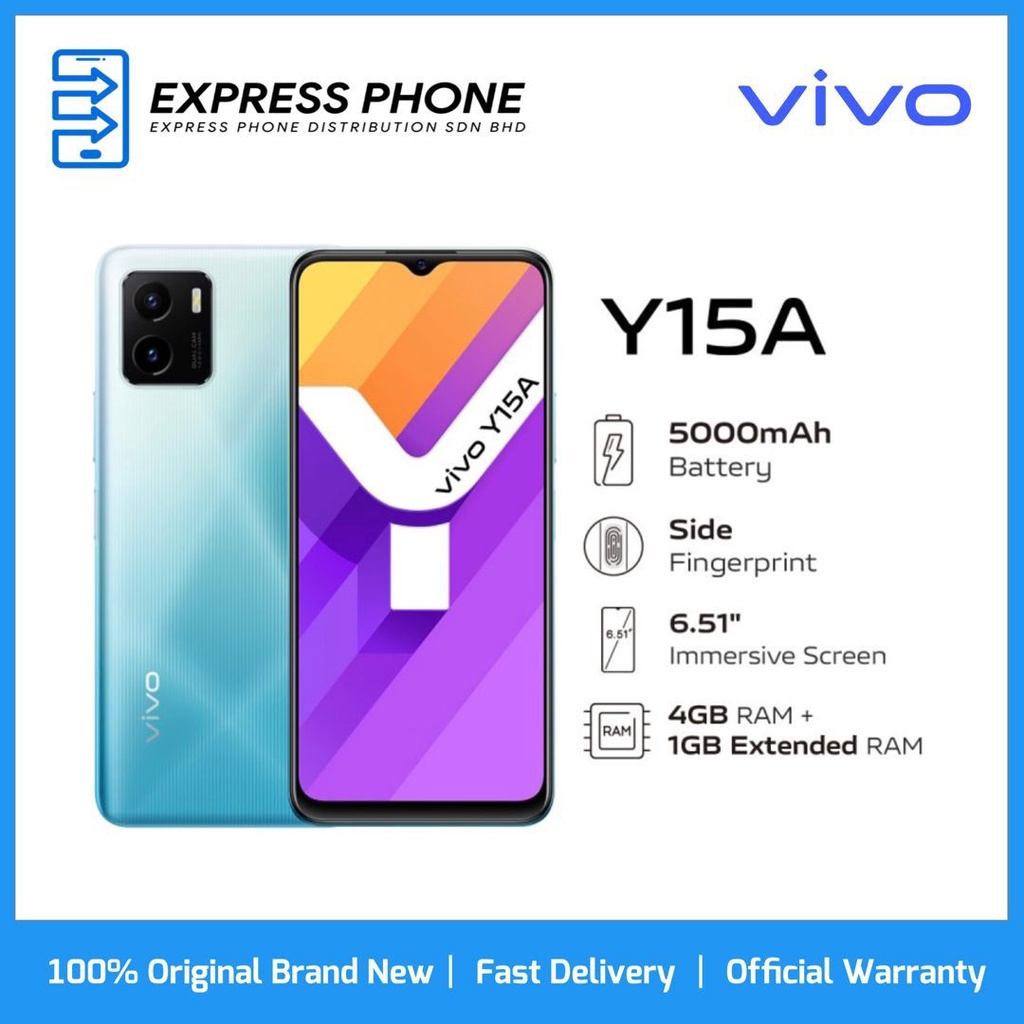 Original Smartphone Vivo Y15A (4+1GB RAM + 64GB ROM | Big Battery 5000 ...