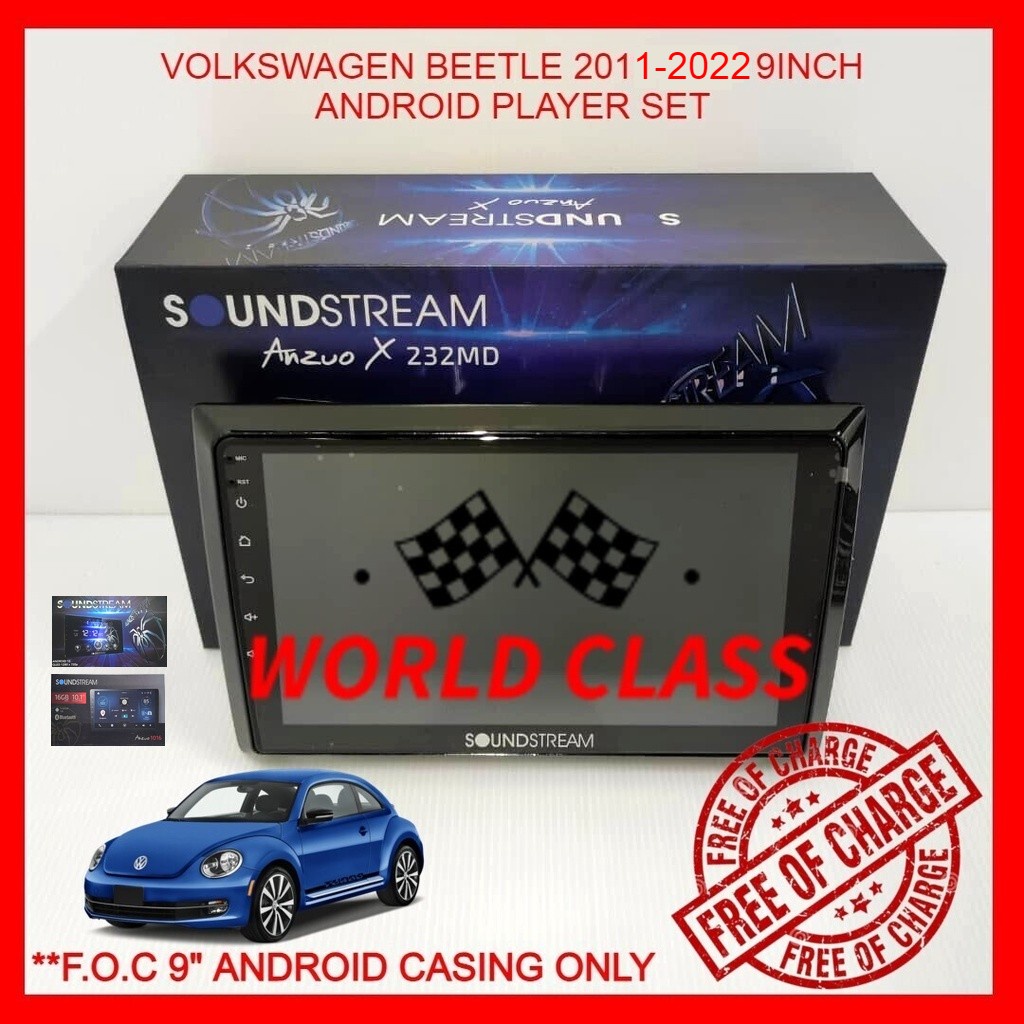 VOLKSWAGEN BEETLE 2011-2022 SOUNDSTREAM ANDROID 9" IPS PLAYER FULL HD ...
