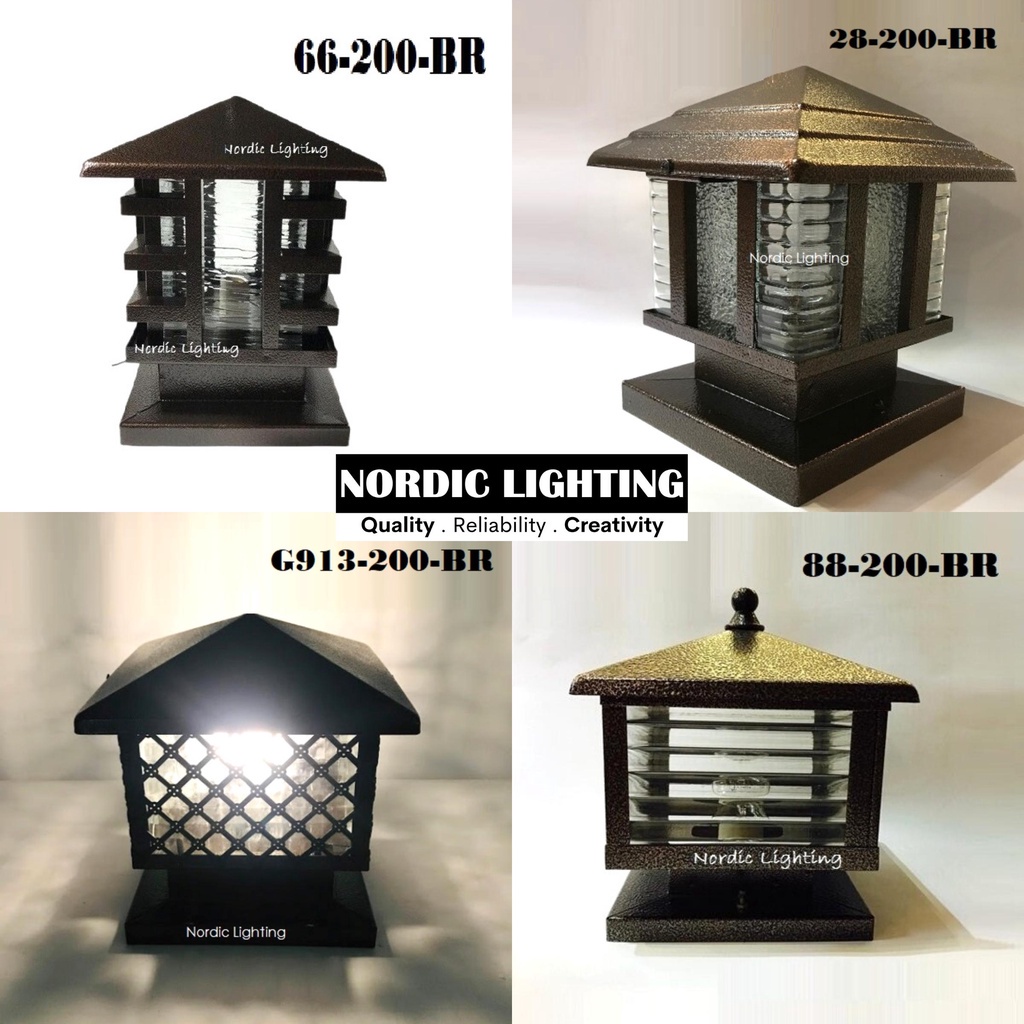200MM Outdoor Pillar Light Nordic Lighting Best Seller Brown Outdoor ...