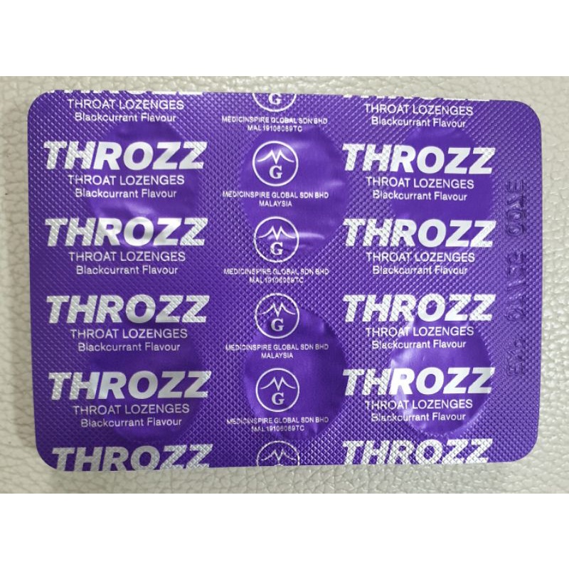 Throzz Throat Lozenges Blackcurrant Flavour 6 Tablets Per Piece ...