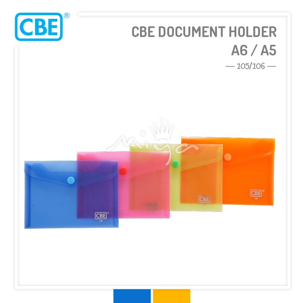 CBE 106 Document Holder A6 / A5 - Button Closure ( Random Color ...