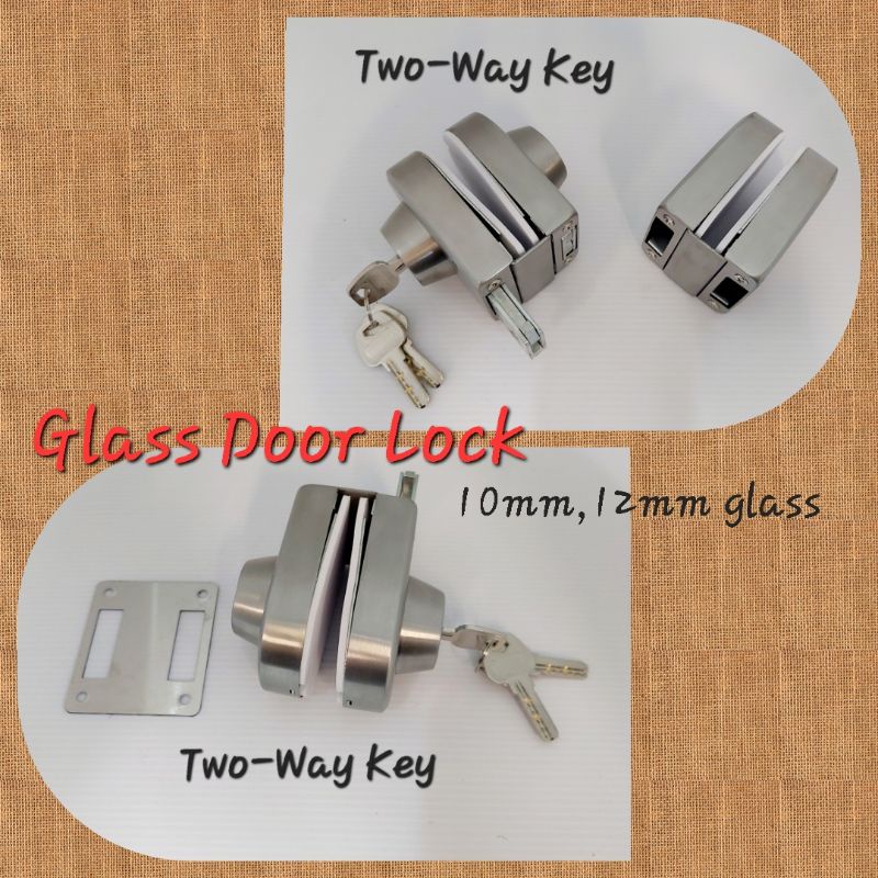 Glass Door Lock Ss304 Tempered Glass Door Lock 10mm12mm Kunci Pintu Kaca Shopee Malaysia