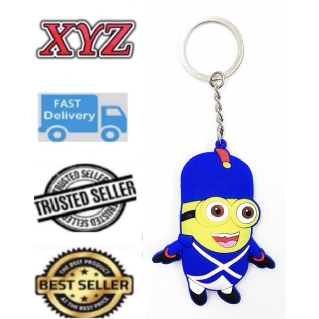 Despicable Me Minions (French Army Version) Silicon Keychain (100% ...