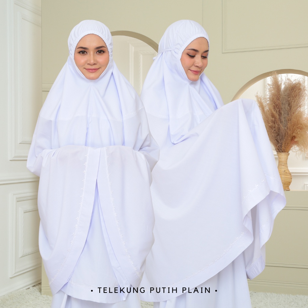 TELEKUNG COTTON HITAM & PUTIH [SULAM WARNA PUTIH] READYSTOCK TELEKUNG ...
