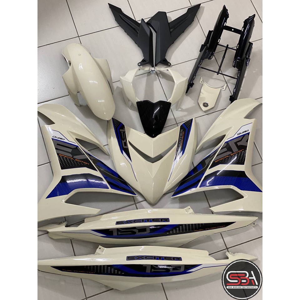 COVERSET YAMAHA Y15ZR Y15 YSUKU V1 V2 CREAMY WHITE EXCITER THE FOUR KINGS BLUE ( 36 ) ORIGINAL ...