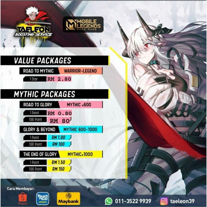 MLBB BOOSTING SERVICES / JOKI SERVIS ML Mobile Legends Boost Rank Push ...