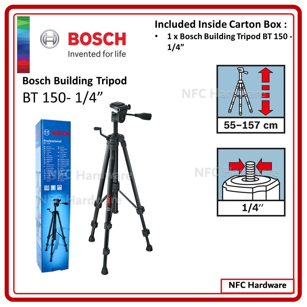 Bosch BT 150 Building Tripod 1/4'' or 5/8" | Shopee Malaysia