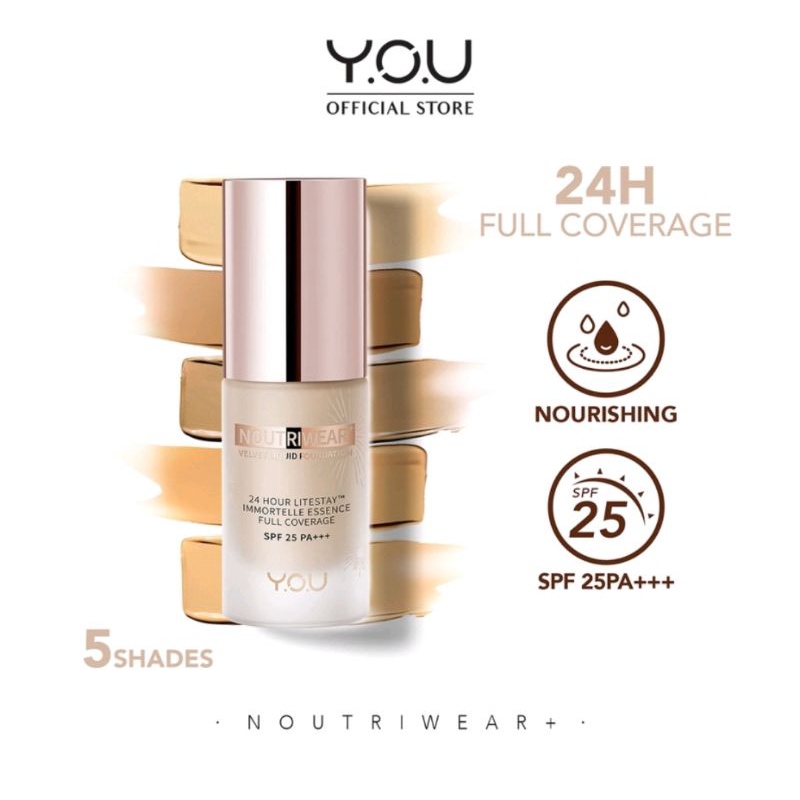 YOU NOUTRIWEAR + VELVET LIQUID FOUNDATION WITH 24 HOURS FULL COVERAGE ...