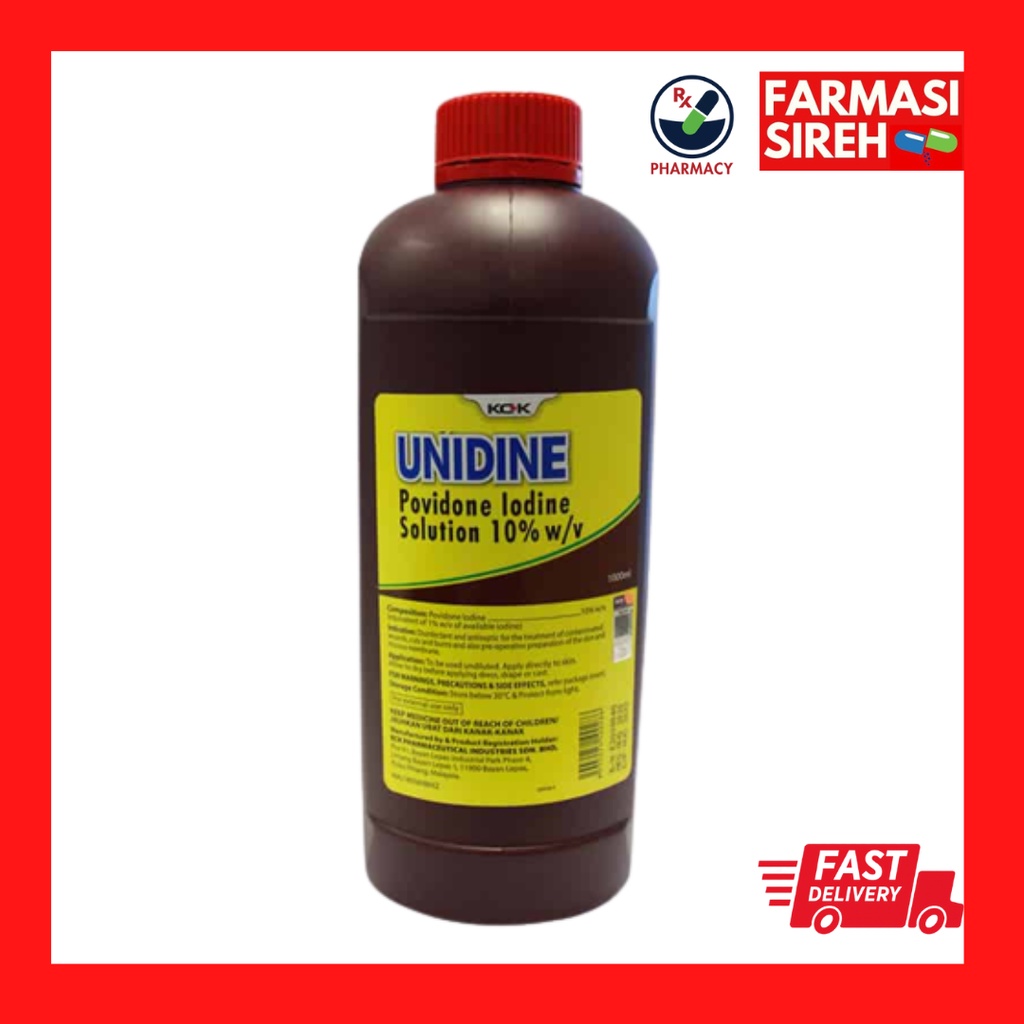 Unidine Povidone Iodine Solution 10% w/v 500ml | Shopee Malaysia