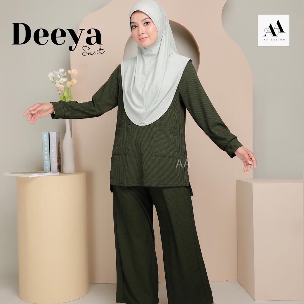 NEW SUIT DEEYA SET BLOUSE AND PALAZO BLOUSE MUSLIMAH WEAR IRONLESS ...