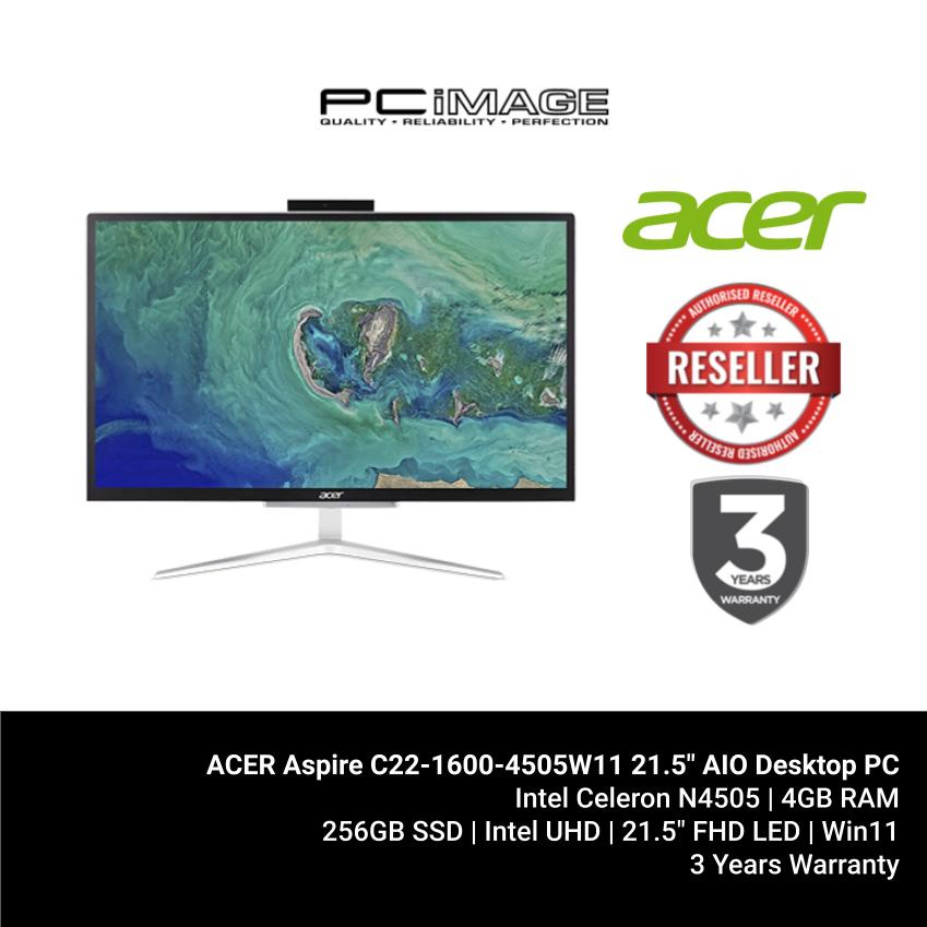 ACER Aspire C22-1600-4505W11 21.5" AIO Desktop PC (N4505, 4GB, 256GB ...