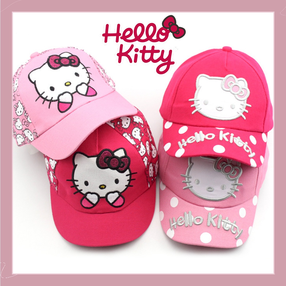 New Hello Kitty Hats Kids Cartoon Kitty Cap Girls Super Cute Spiderman ...