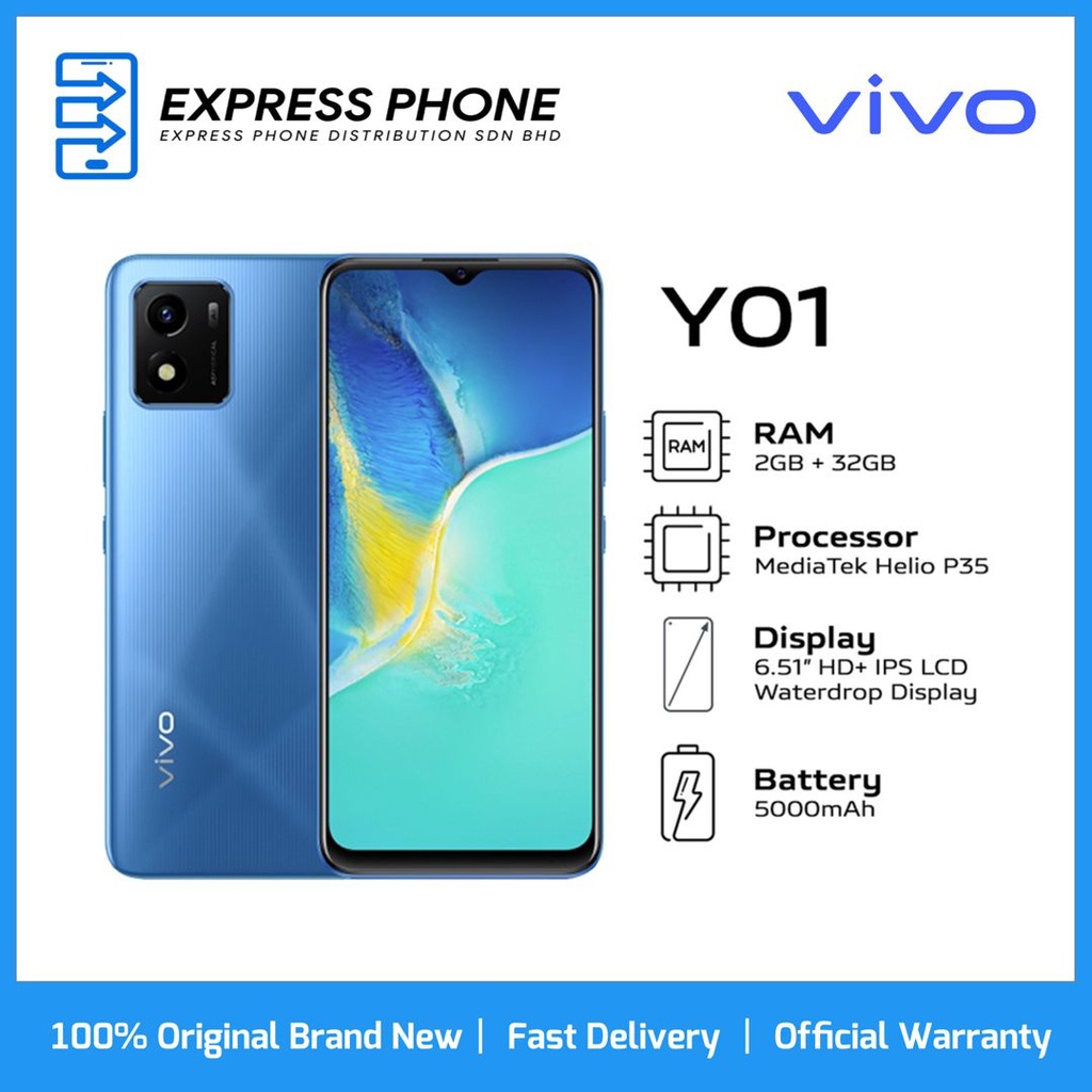 Original Smartphone Vivo Y01 (2GB RAM + 32GB ROM | Big Battery 5000 mAh) | Shopee Malaysia