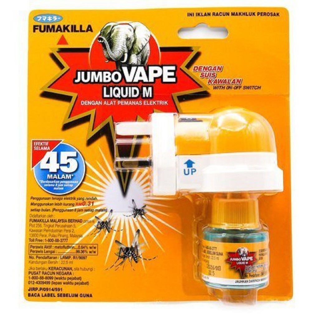 Fumakilla Jumbo Vape Repellent Liquid 45 Night (22.5ml) | Shopee Malaysia