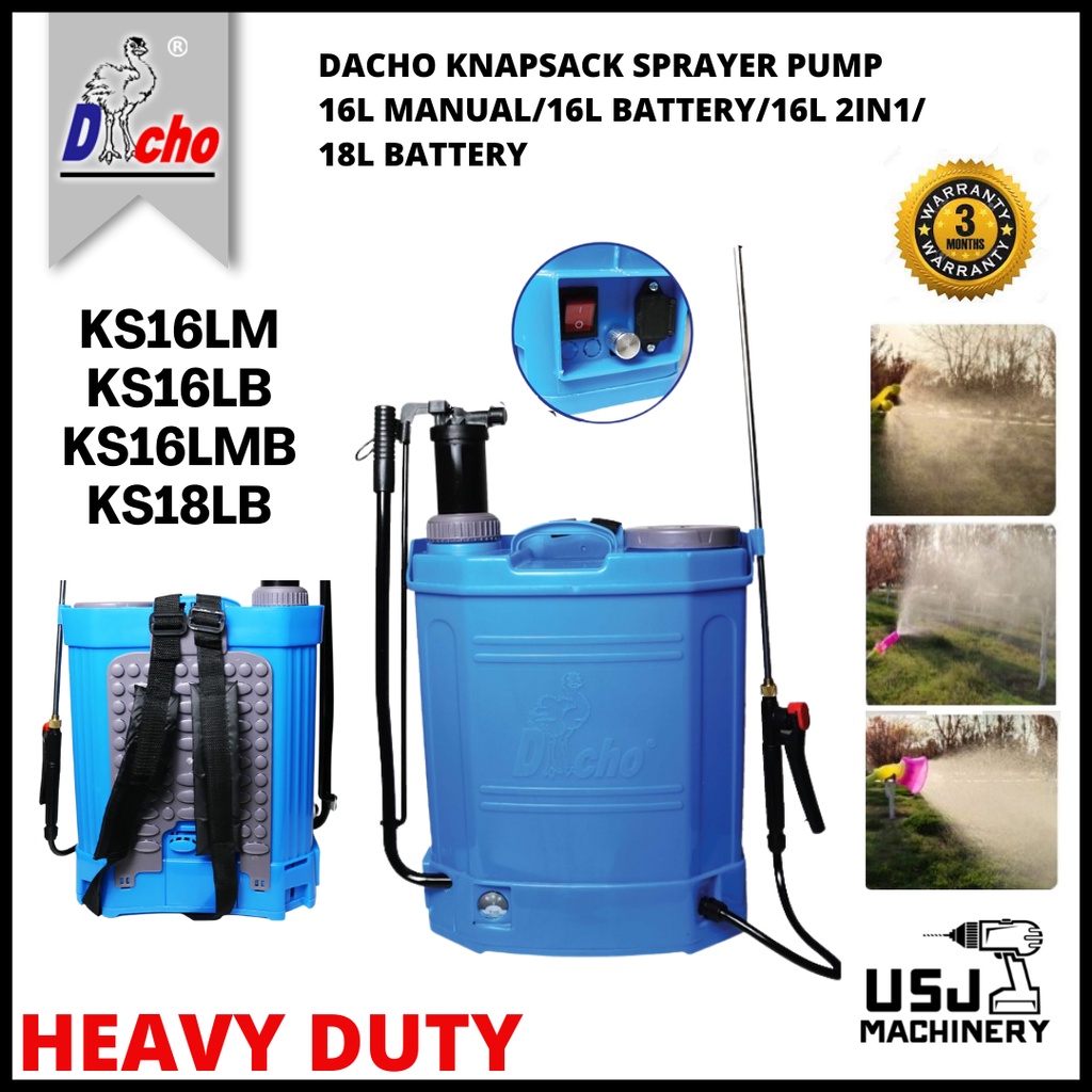 DACho Knapsack Sprayer Pump 16L Manual/16L Battery/16L 2in1/ 18L Battery | 3 Months Warranty ...