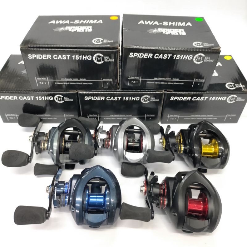 AWASHIMA 2022 NEW SPIDER CAST 151HG BC FISHING REEL | Shopee Malaysia