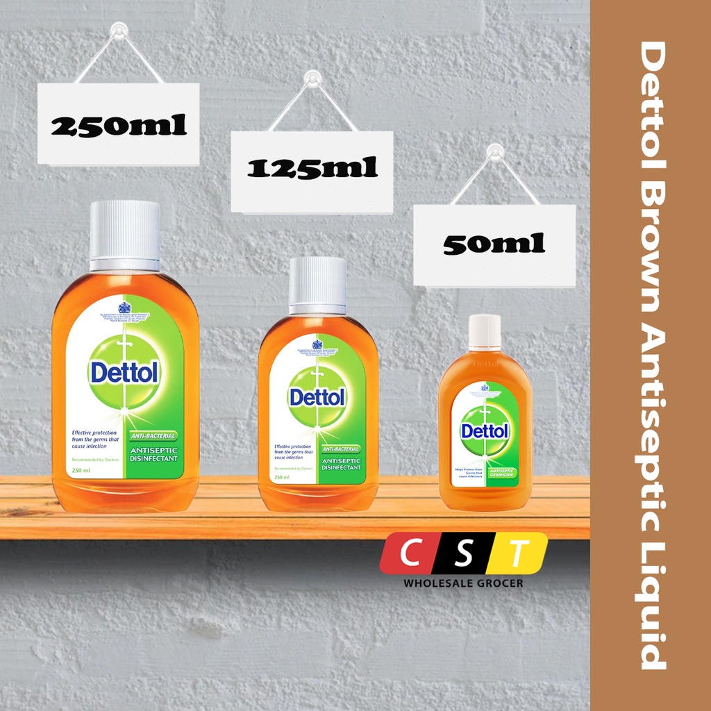 Dettol Brown Antiseptic Liquid (3 Sizes: 50ml,125ml,250ml) | Shopee ...