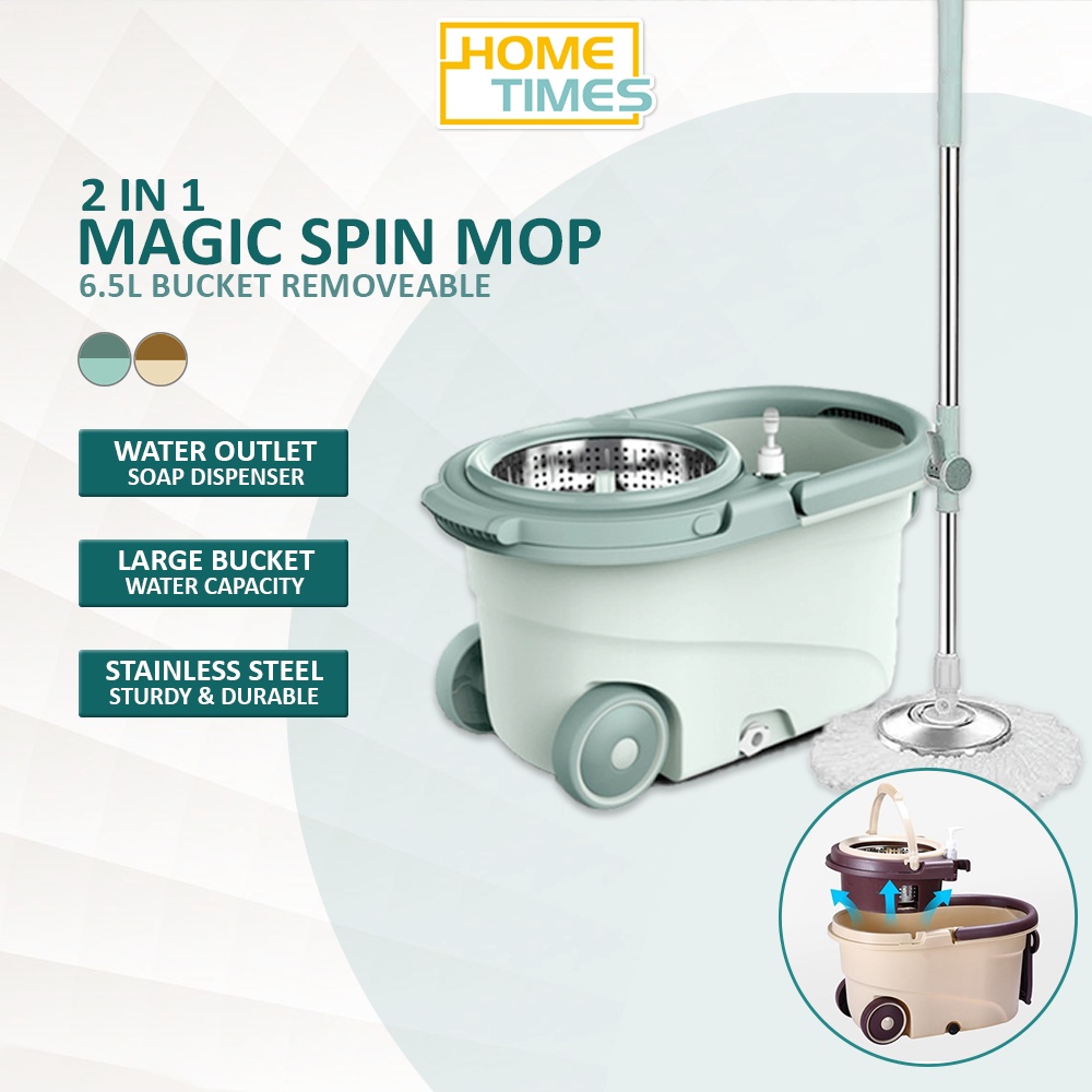 360 Easy Microfiber Sport Spin Mop with Stainless Steel Large ...