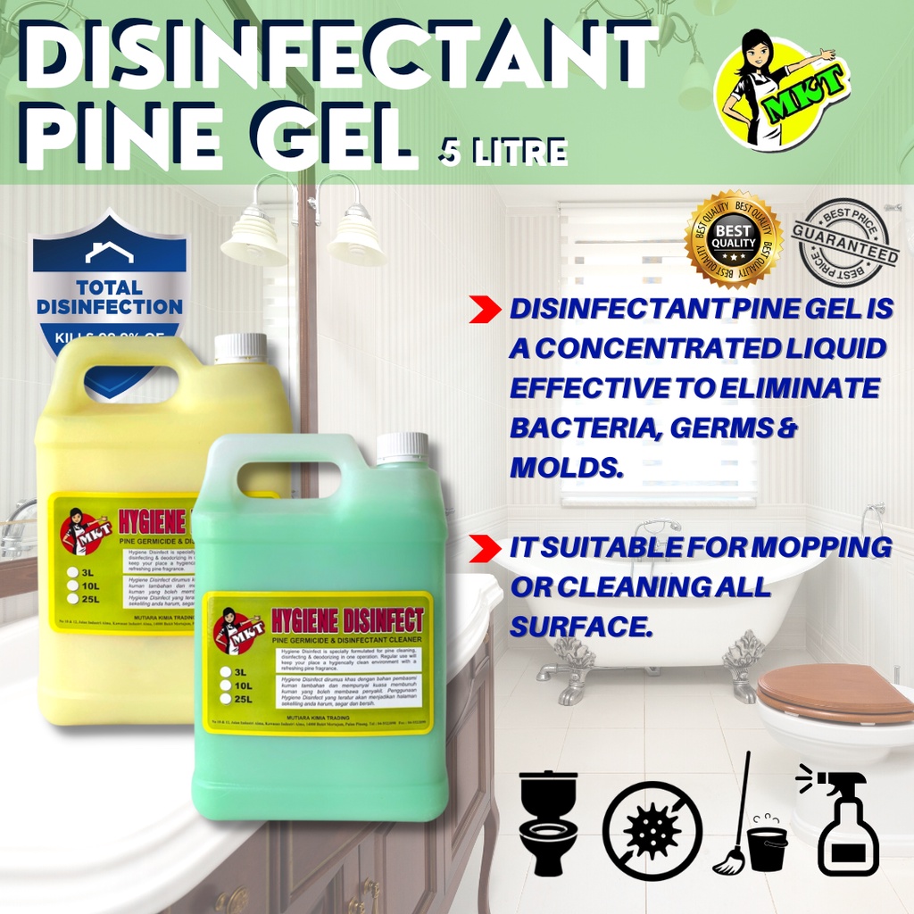 MKT 5L DISINFECTANT PINE GEL Toilet cleaner Pine disinfectant Sabun ...