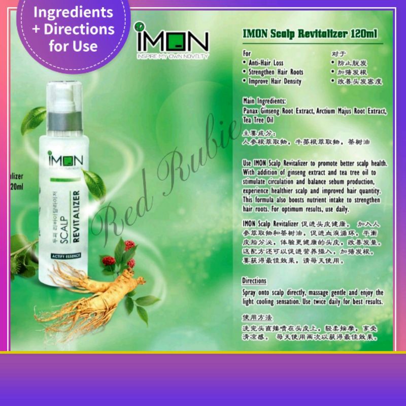 IMON Scalp Revitalizer Tonic 120ml Original READYSTOCK | Shopee Malaysia