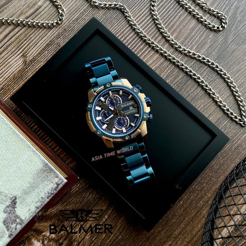 BALMER | 8111G BRG-5 Chronograph Sapphire Man's Watch with Blue Dial ...