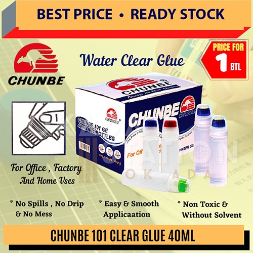 CHUNBE 40ML CLEAR GLUE 101 / Glue / Stationery Glue / Water Glue ...