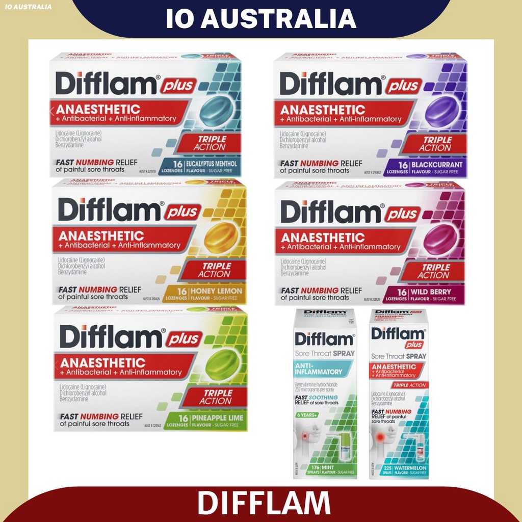 Difflam Plus Anaesthetic 16 Lozenges Assorted Flavours | Shopee Malaysia