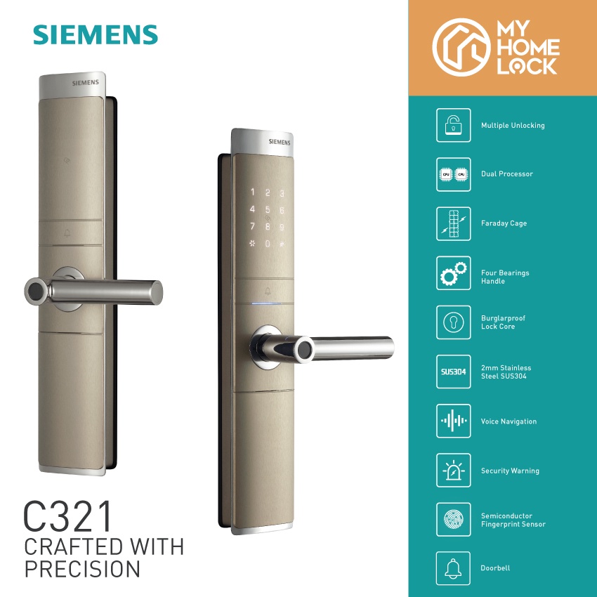 Siemens C321 Smart Lock / Digital Lock / Door Lock / Kunci Pintu ...