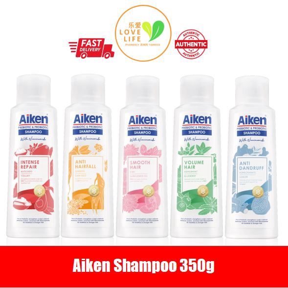 Aiken Prebiotic And Probiotic Shampoo 350g Anti Hairfall Smooth Hair Volume Hair Anti