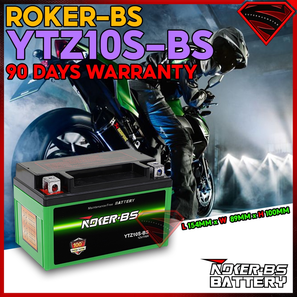 ROKER-BS BATERI BATTERY GEL YTZ10/YTZ10S-BS FOR CBR VIRAGO 250/KTM690/DUKE/MT-09/MT-07/VIRAGO ...