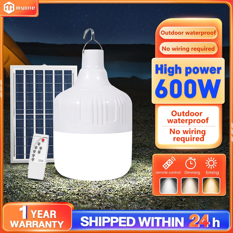 Solar Light Bulb Outdoor Portable Solar Powered Led Bulb Charged Garden ...