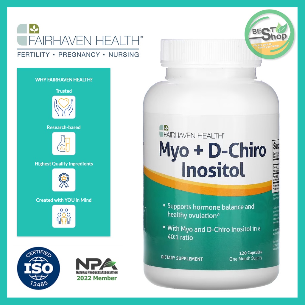 Fairhaven Health, Myo + D-Chiro Inositol, 120 Capsules- Support Healthy ...