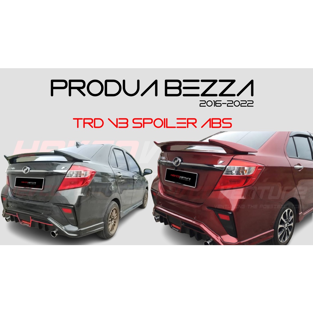 ABS PERODUA BEZZA 2016-2022 TRD V3 SPOILER WITH CLIP NO DRILL | Shopee ...