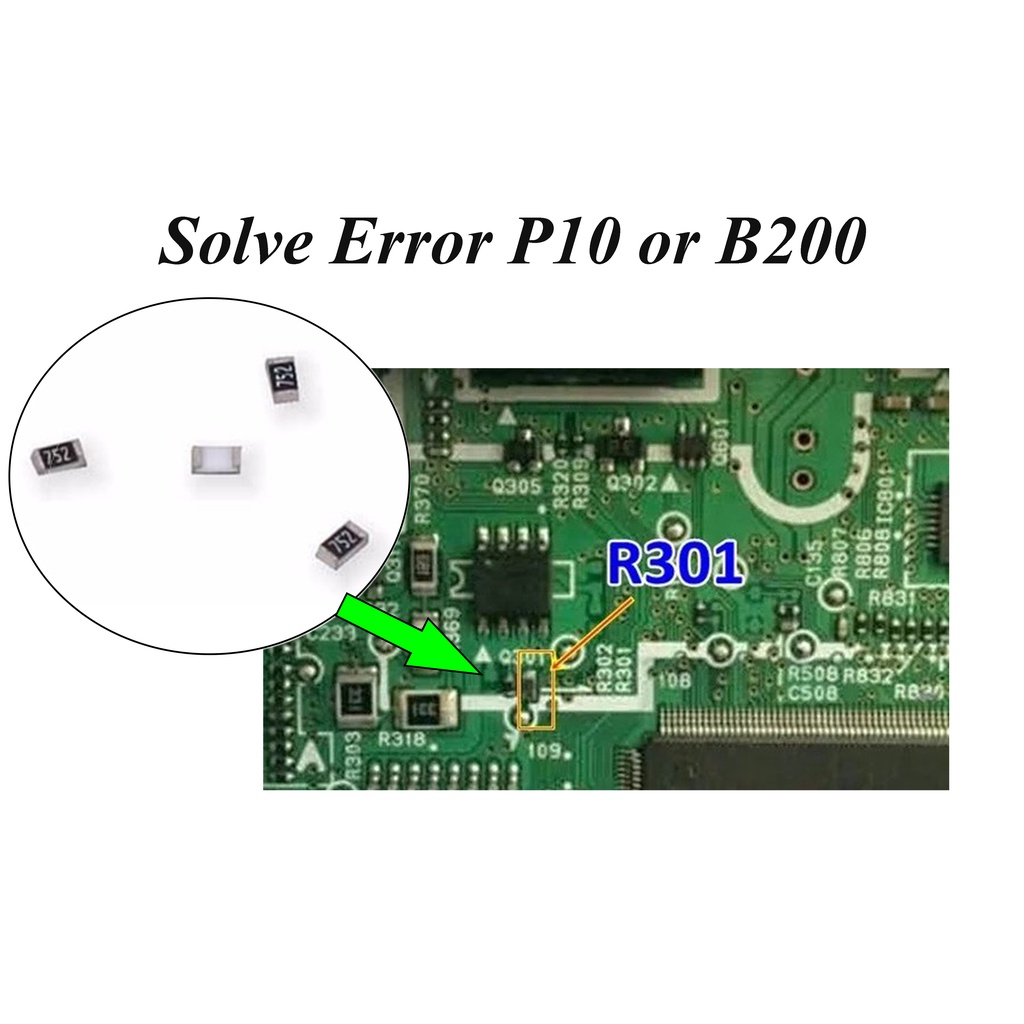 Canon R301 & R302 Resistor Solve MP258 / MP287 Error P10 or B200 ...
