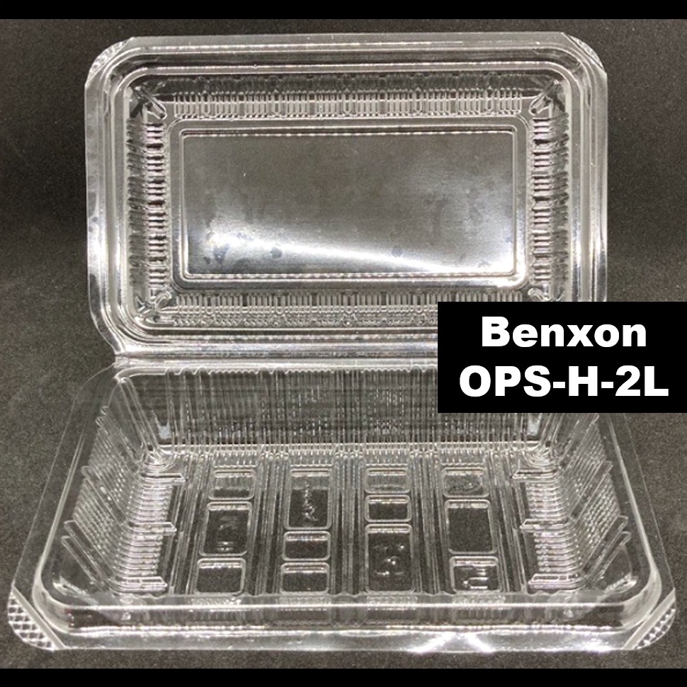 50pcs Benxon OPS H2L Plastic Tray with Lock Bakery Disposable Plastic ...