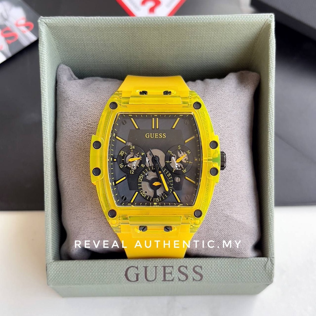 Guess Phoenix Multifunction Quartz Watch Yellow Case Yellow Silicone ...