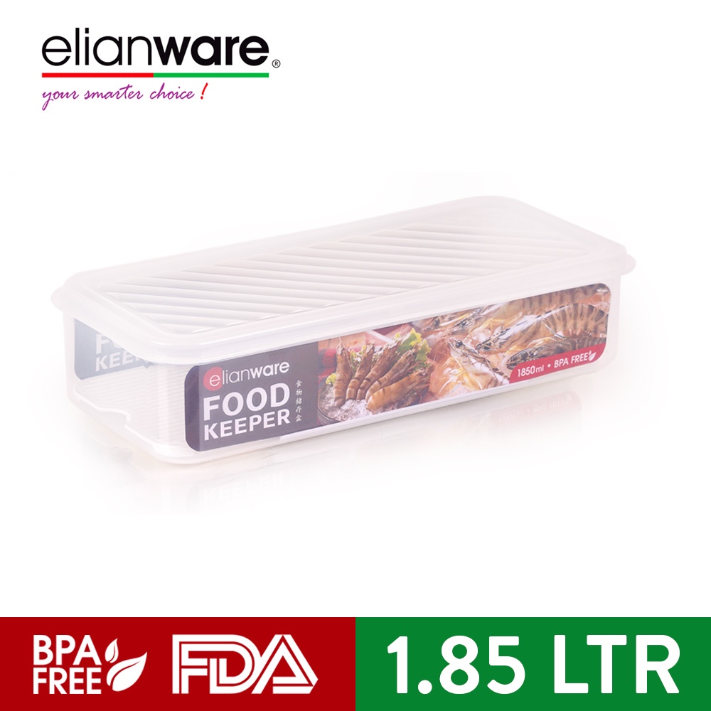 Elianware BPA Free Rectangular Transparent Firdge Freezer Food Keeper Microwavable Food ...