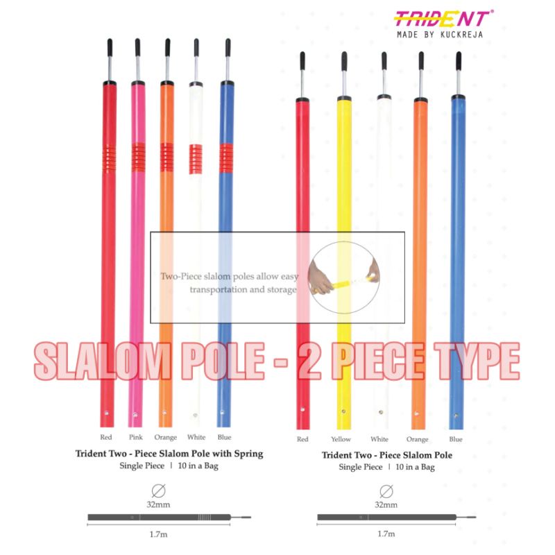 Trident Slalom Pole Two Piece Type Pole Can Separate For Football ...