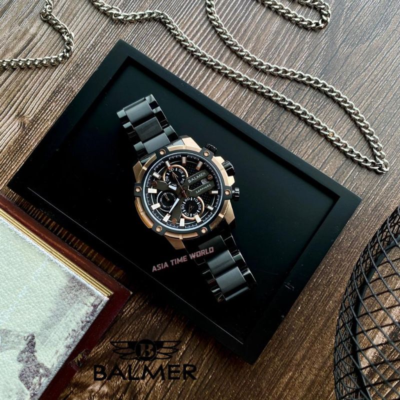 BALMER | 8111G BRG-48 Chronograph Sapphire Man's Watch with Black Dial ...
