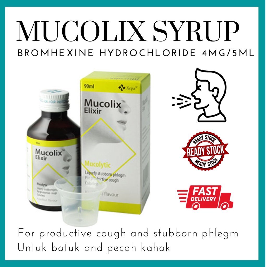 Mucolix Syrup 90ML [Cough /Phlegm /Batuk / Cair Kahak] | Shopee Malaysia