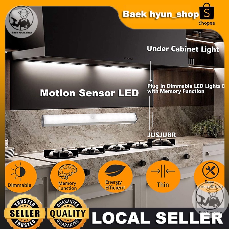 Motion Sensor LED Rechargeable Induction lamp Cabinet Light IR Infrared ...
